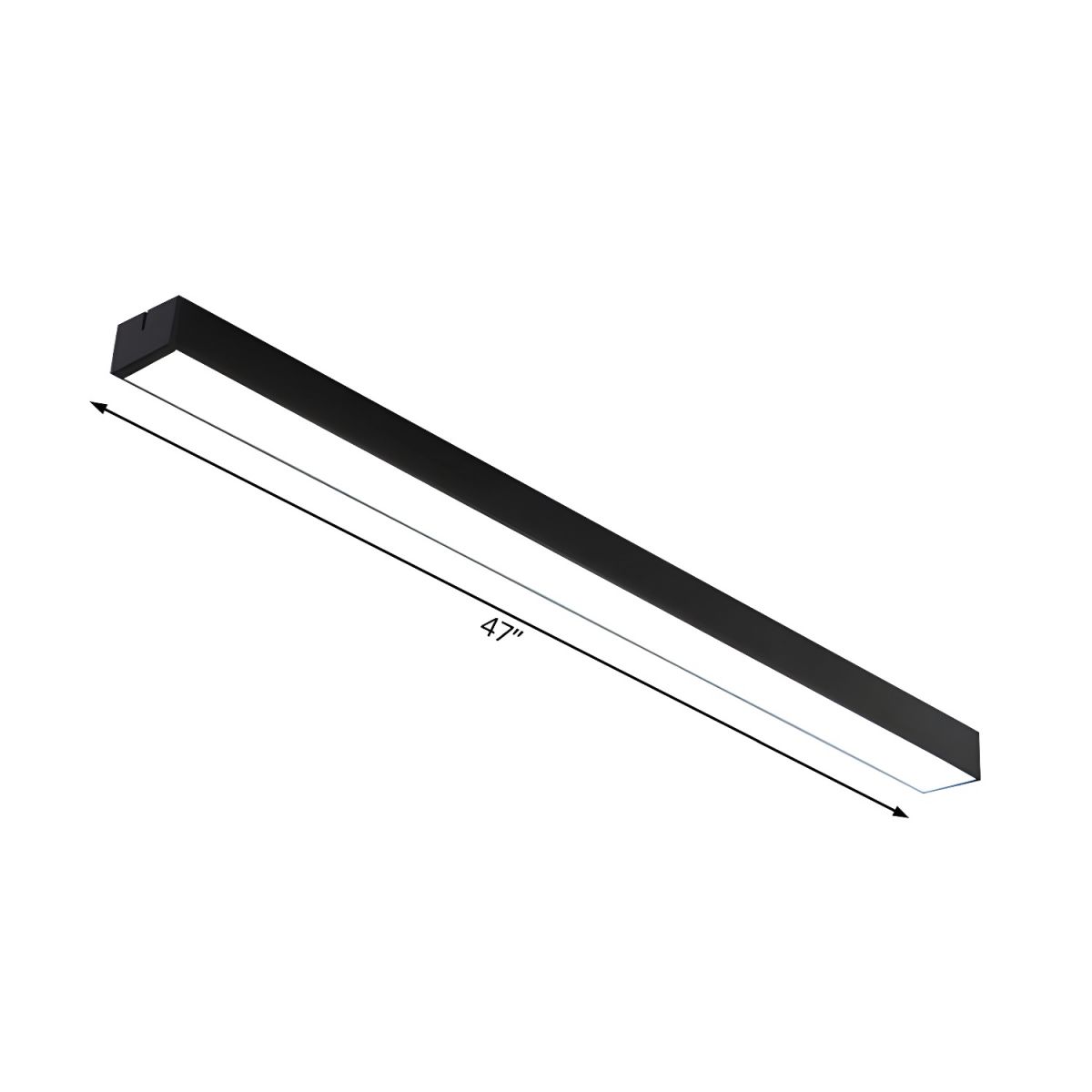 Linear Flush Mount Ceiling Lamp Contemporary Aluminum Black LED Light ...
