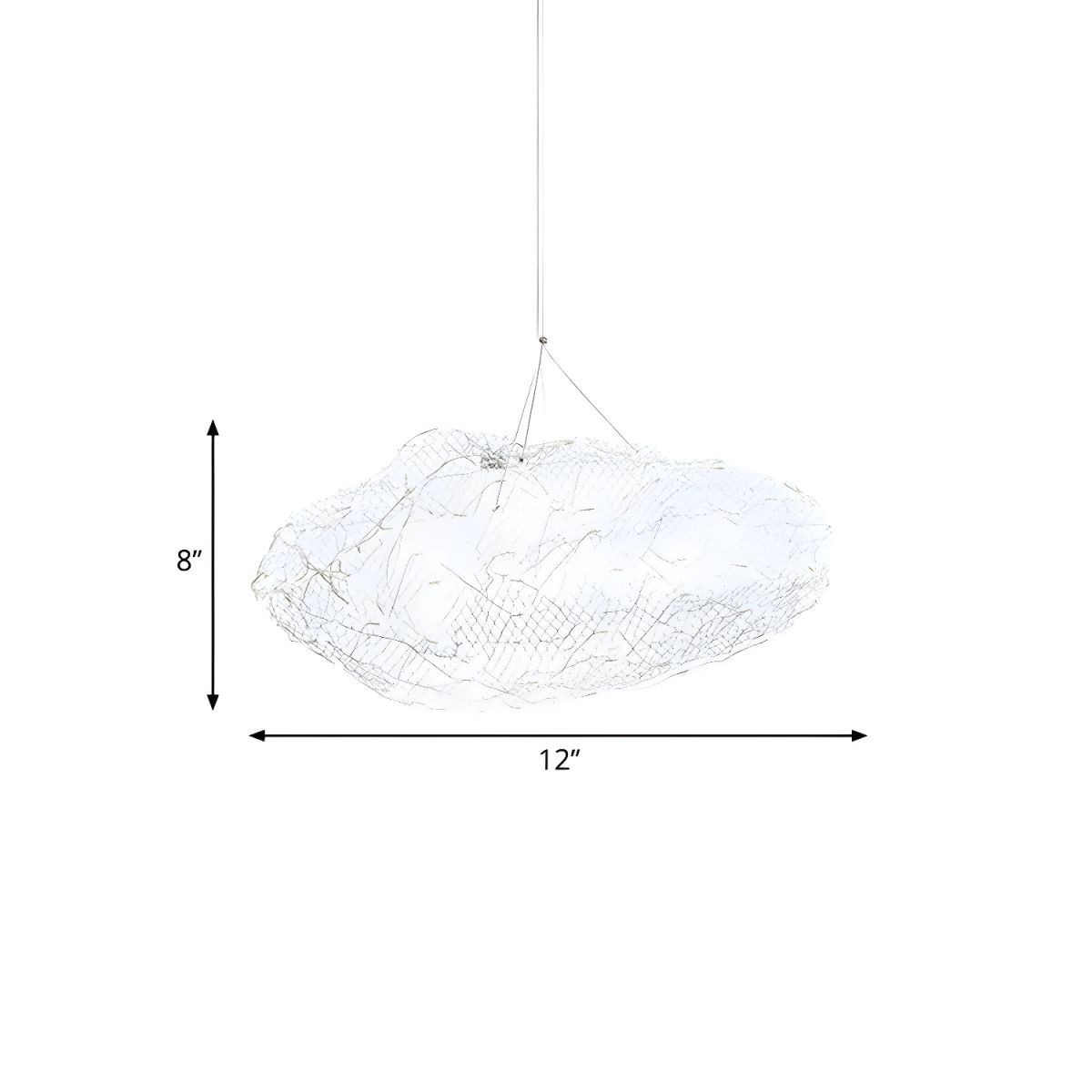 Chrome Mesh Cloud Pendant Lighting Modernist Metal 12" Wide LED Ceiling ...