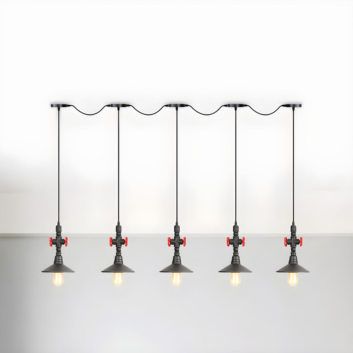 5/7 Lights Tandem Drop Pendant Loft Dining Room Multiple Hanging Light ...