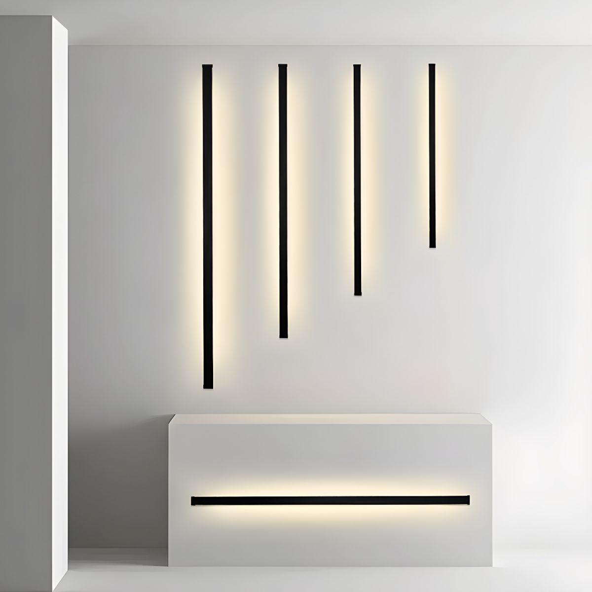 Modern Simple Long Strip Shade Wall Sconce Metal 1 Light Sconces in ...