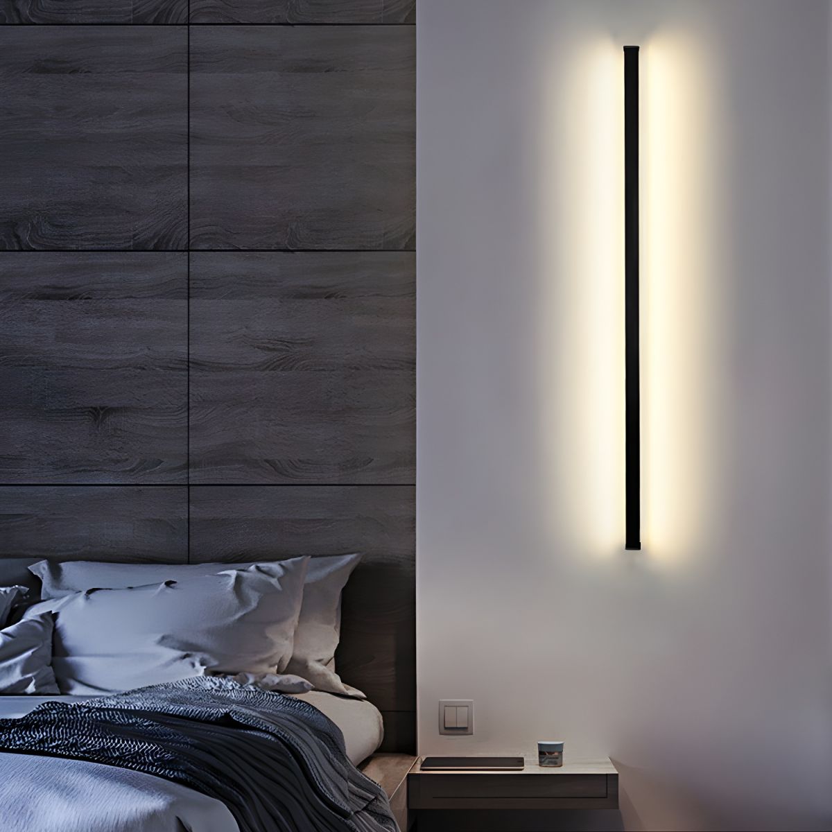 Modern Simple Long Strip Shade Wall Sconce Metal 1 Light Sconces in ...