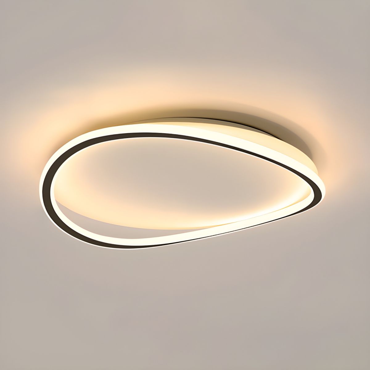 Modern Artistic LED Linear Ceiling Light Wrought Iron Flush Mount with ...