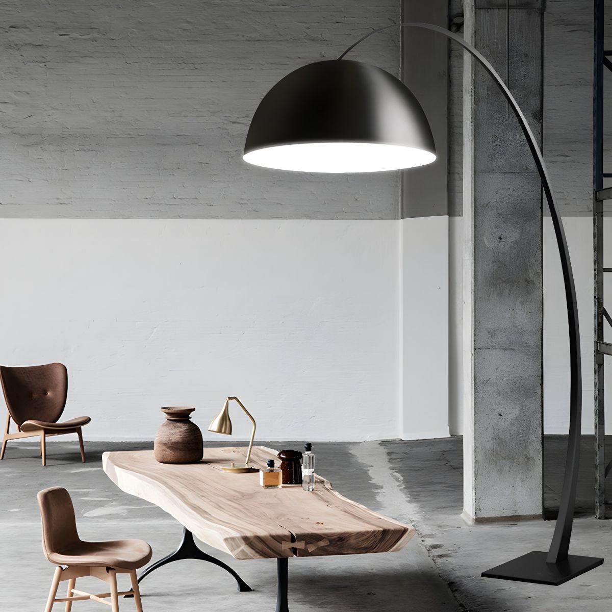 Modern Metal Arc Floor Lamp with Iron Dome Shade and Foot Switch - 110V ...